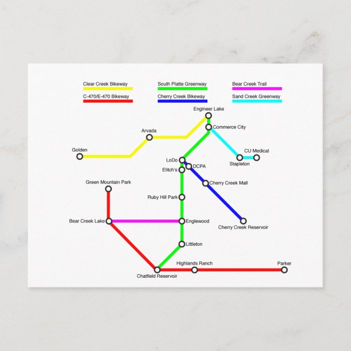 Denver Bike Map Postcard | Zazzle.com