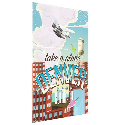 Denver Colorado Cartoon vacation poster Canvas Print | Zazzle
