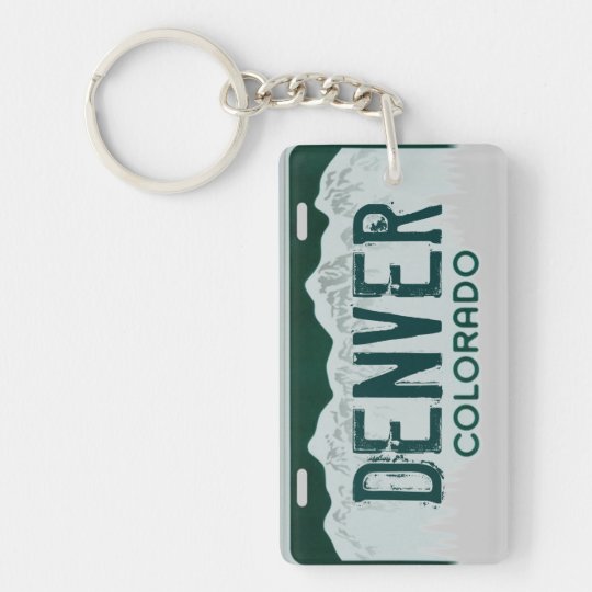 Denver Colorado green license plate keychain | Zazzle.com