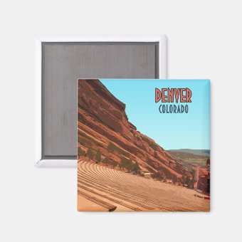 Denver Colorado Red Rocks Vintage Magnet | Zazzle
