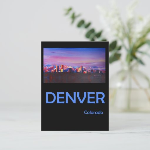 Denver Colorado Retro Travel Poster Postcard | Zazzle