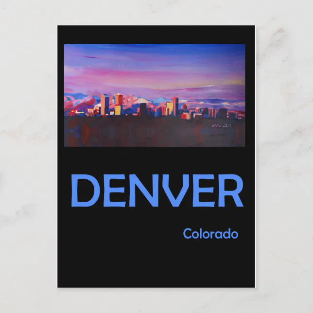 Denver Colorado Retro Travel Poster Postcard | Zazzle