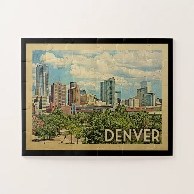 Denver Colorado Vintage Travel Jigsaw Puzzle | Zazzle