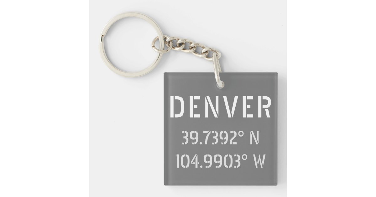 Denver Latitude and Longitude Keychain | Zazzle