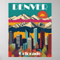 Denver Skyline Colorado Travel Wall Poster | Zazzle
