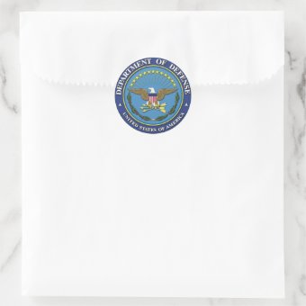 Department of Defense Classic Round Sticker | Zazzle
