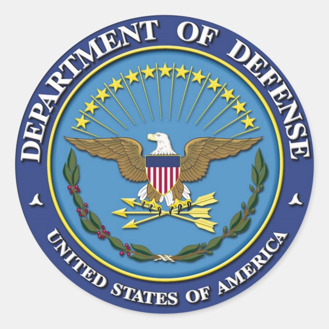Department of Defense Classic Round Sticker | Zazzle