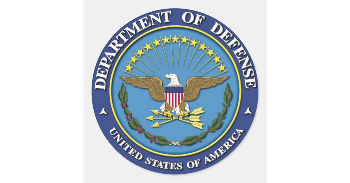 Department of Defense Classic Round Sticker | Zazzle