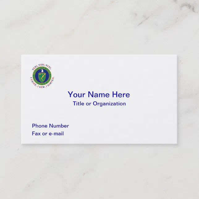 Department of Energy DOE VVV Shield Business Card | Zazzle