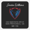 DePaul University Blue Demon Mascot Logo Square Sticker | Zazzle