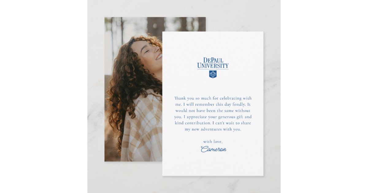 DePaul University Graduation Thank You Card | Zazzle