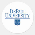 DePaul University Official Logo Stacked Emblem Classic Round Sticker ...