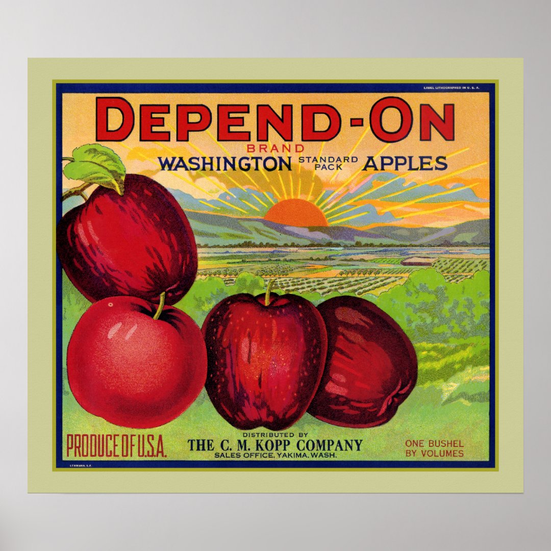 Depend On Washington Apples Poster | Zazzle
