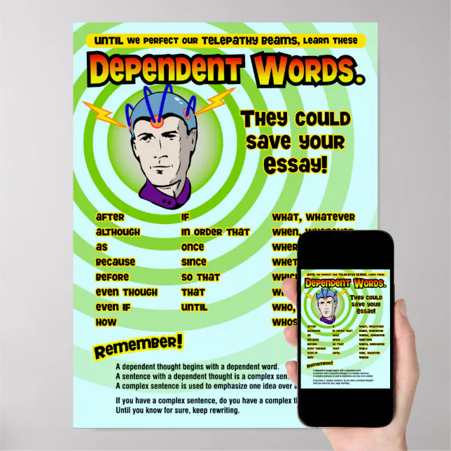 Dependent Words Poster | Zazzle