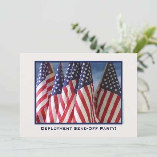 Deployment Send-Off Party, American Flags Invitation | Zazzle