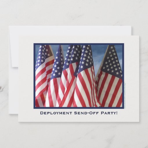 Deployment Send-Off Party, American Flags Invitation | Zazzle