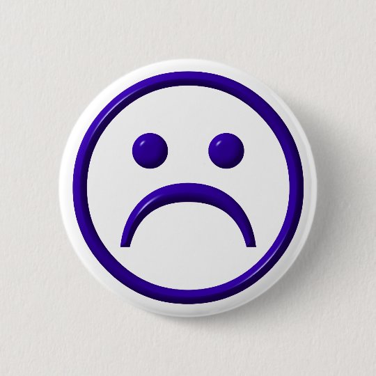 Depressed , Sad & Blue Face Button | Zazzle.com