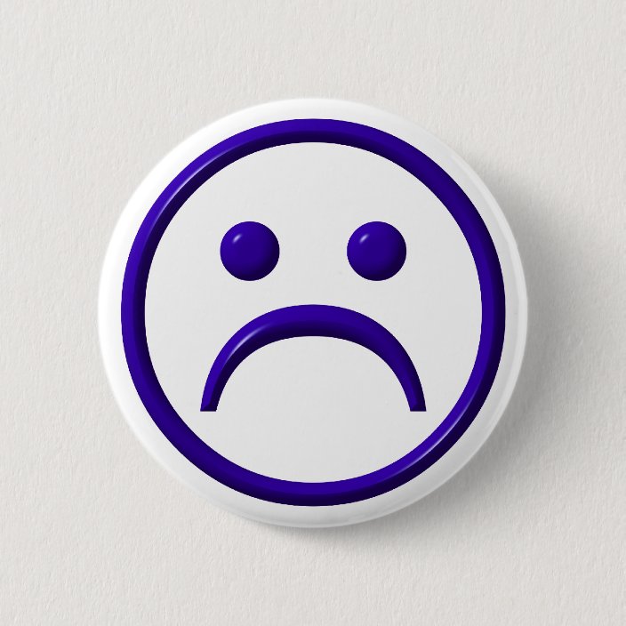 Depressed , Sad & Blue Face Button | Zazzle.com