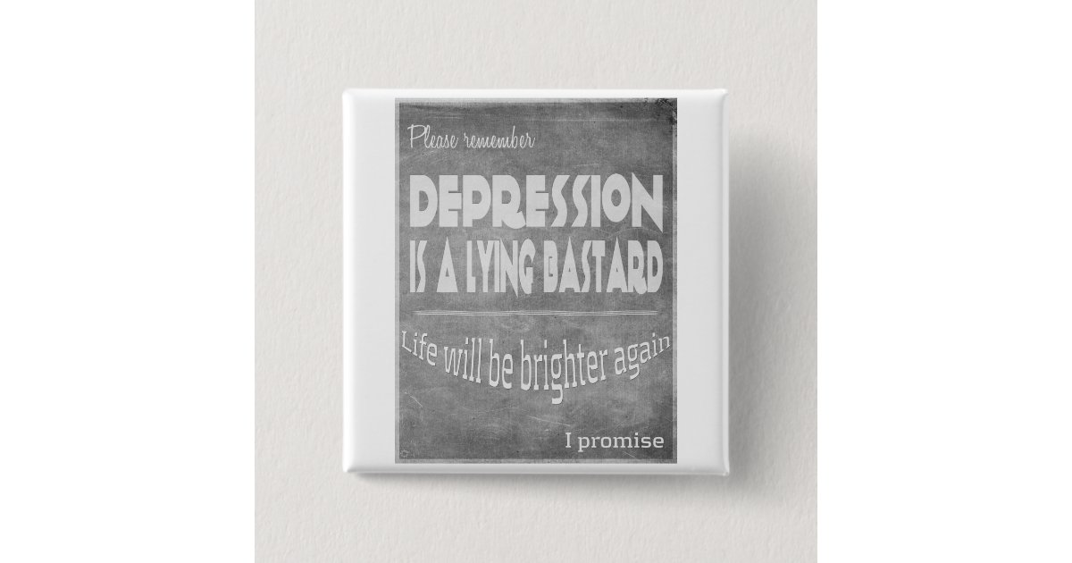 depression lies #silverribbons pinback button | Zazzle
