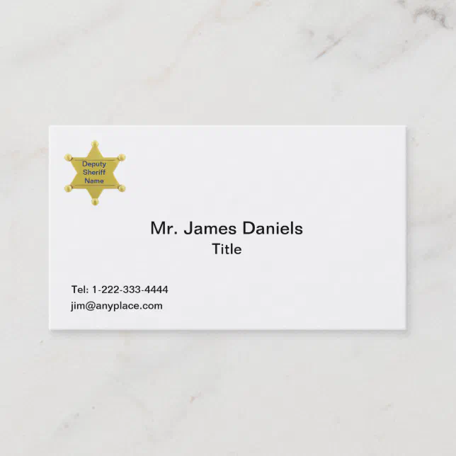 Deputy Sheriff Custom Business Card | Zazzle
