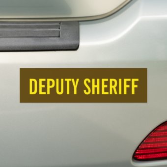 DEPUTY SHERIFF - Golden Yellow Logo Emblem Bumper Sticker | Zazzle