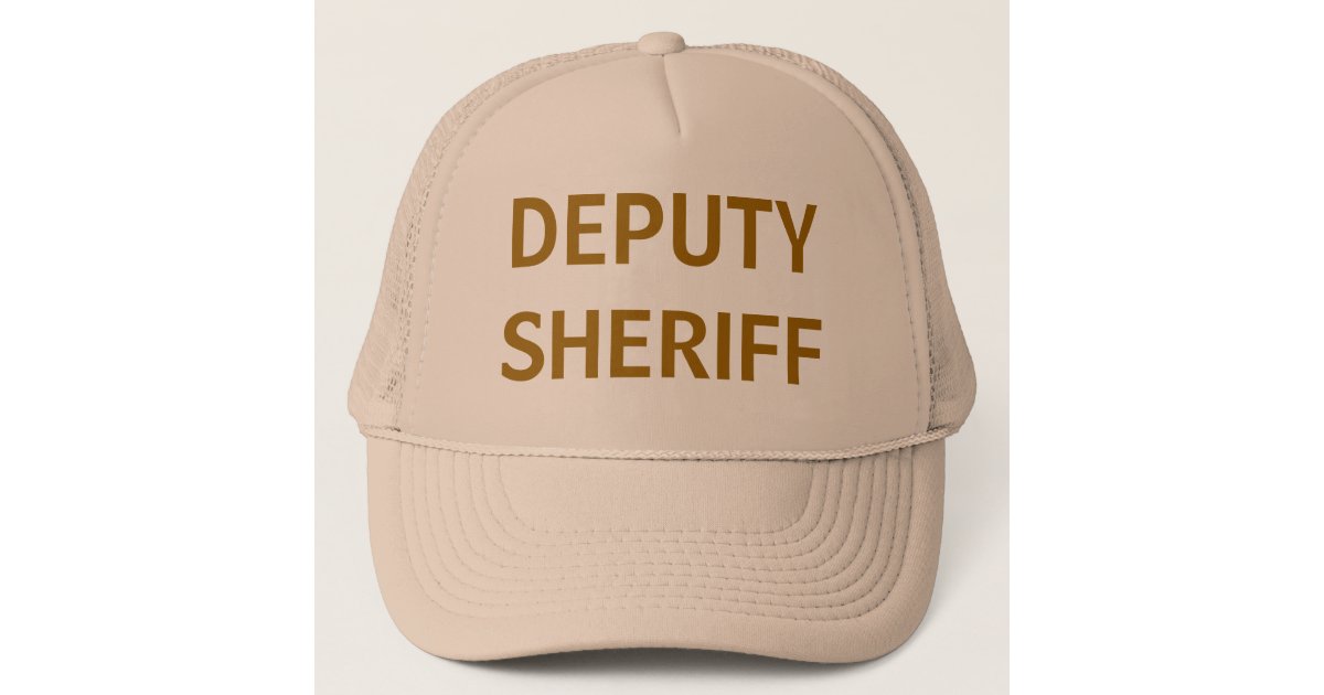 Deputy Sheriff tan mesh trucker hat | Zazzle
