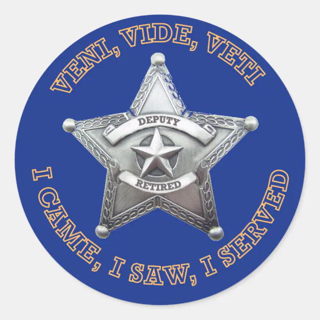 Deputy Sheriff's Badge Logo Classic Round Sticker | Zazzle