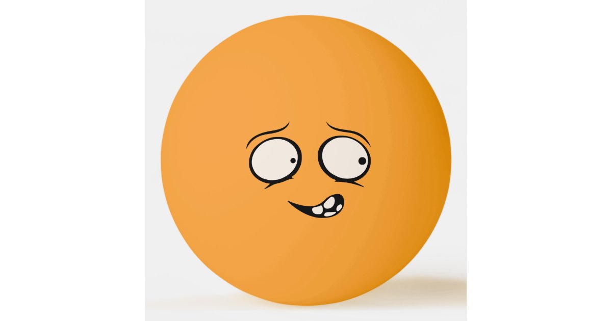 Deranged Funny Face Ping Pong Ball | Zazzle