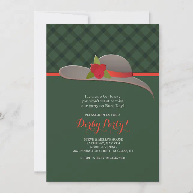 Derby Hat Invitation | Zazzle