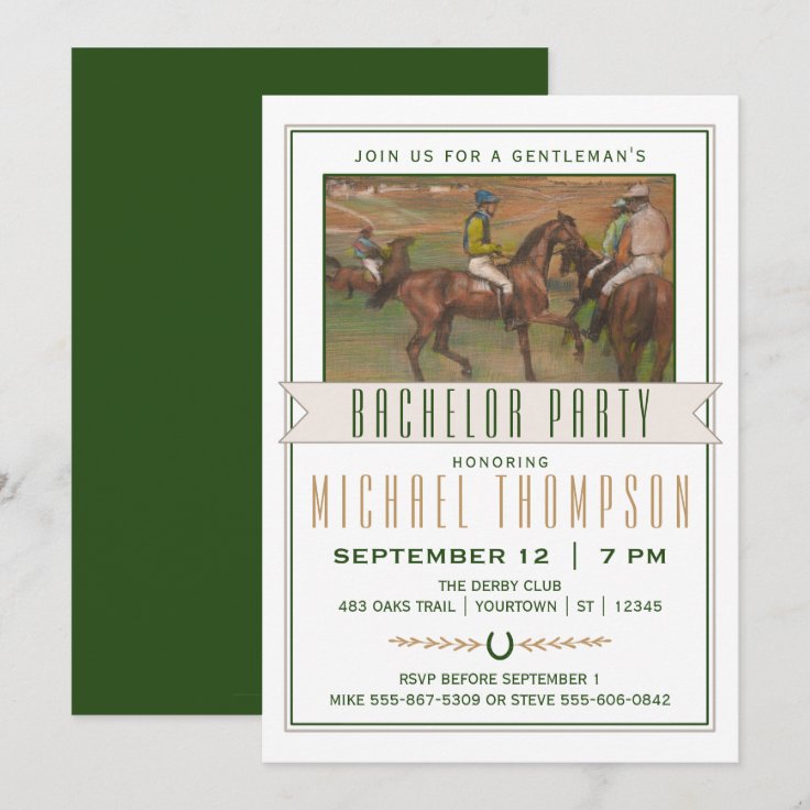 Derby Horse Race Bachelor Party | Edgar Degas Invitation | Zazzle