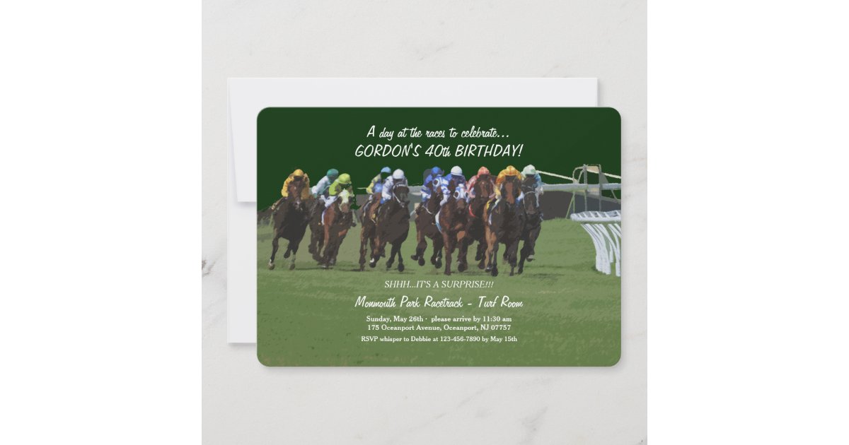 Derby Inspiration Birthday Horse Racing Invitation | Zazzle