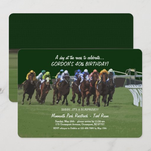 Derby Inspiration Birthday Horse Racing Invitation | Zazzle