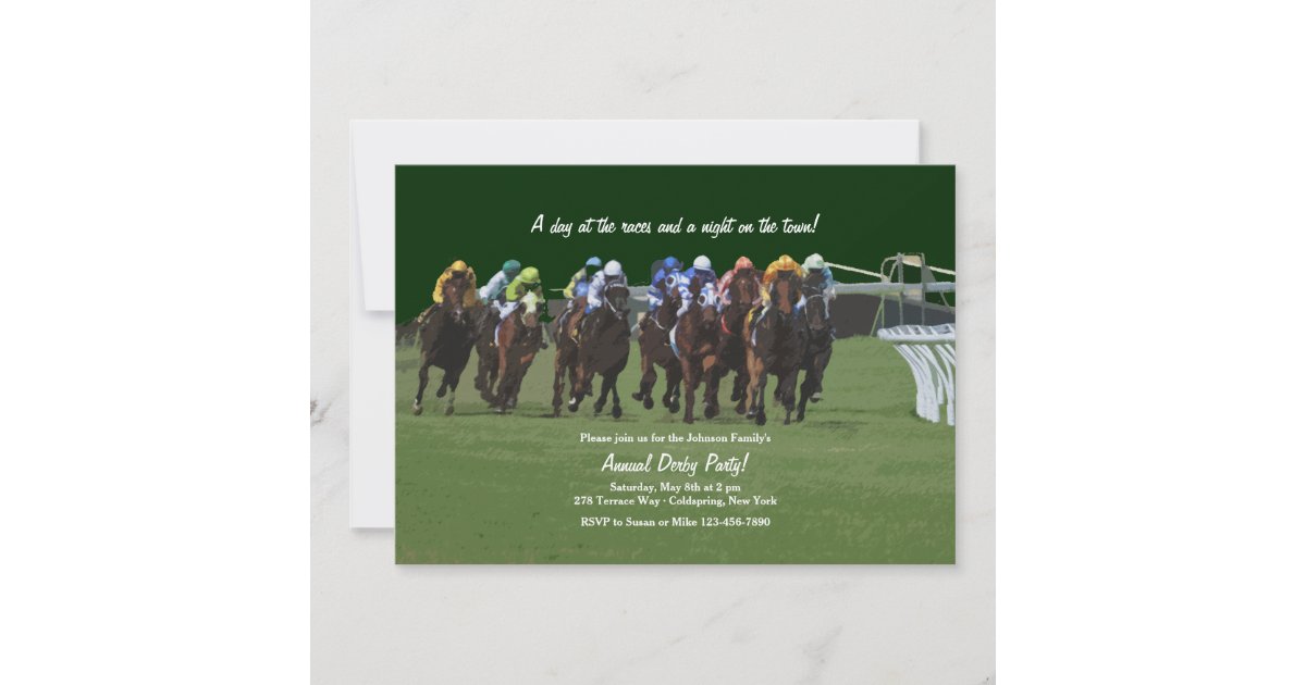 Derby Inspiration Horse Racing Invitation | Zazzle