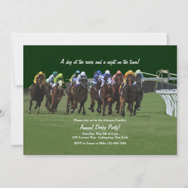 Derby Inspiration Horse Racing Invitation | Zazzle