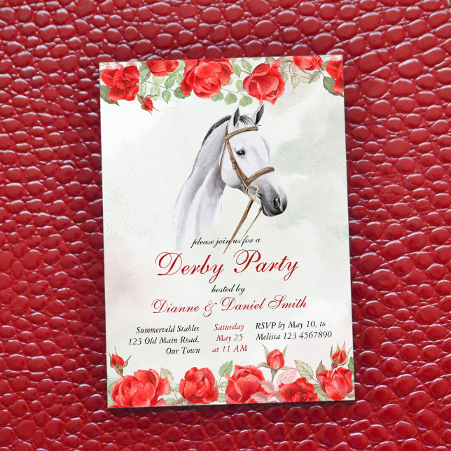 Derby party, horse, elegant equestrian party invitation | Zazzle