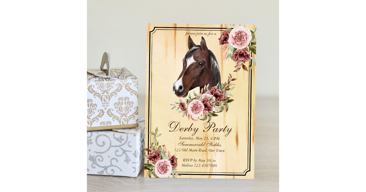 Derby party, horse, equestrian party invitation | Zazzle