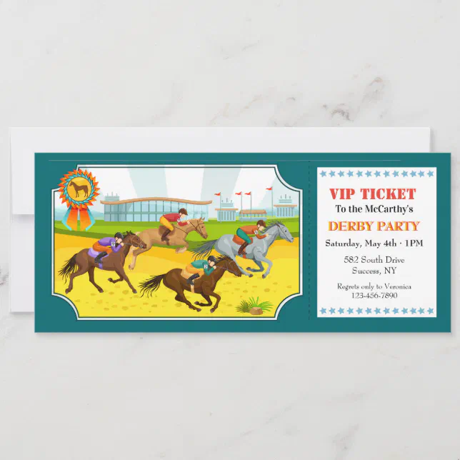 Derby Party Ticket Invitation | Zazzle