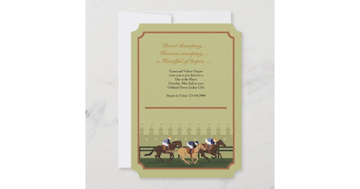 Derby Race Track Invitation | Zazzle