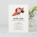 Derby Style Big Red Hat Rose Bridal Shower Invitation | Zazzle