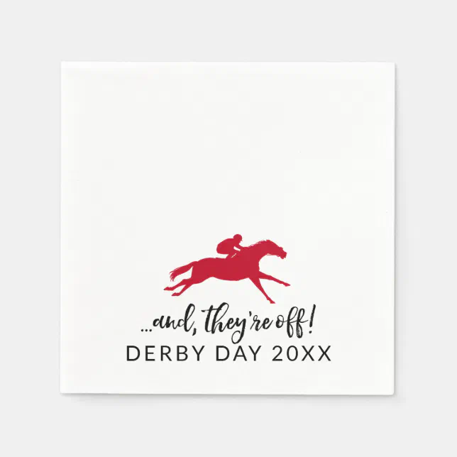 Derby Theme | Jockey and Race Horse Custom Napkins | Zazzle
