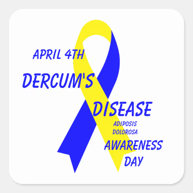 Dercum's Disease Awareness Ribbon by Janz Square Sticker | Zazzle