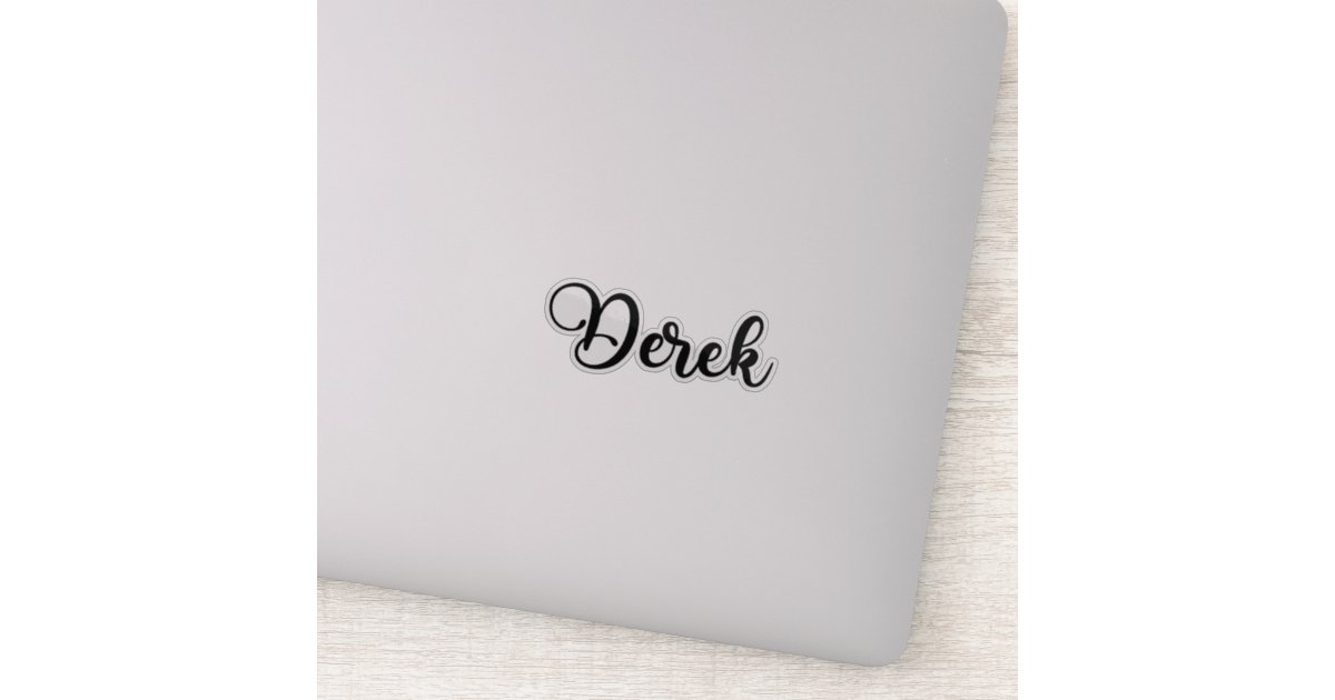 Derek Name - Handwritten Calligraphy Sticker | Zazzle