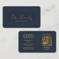 Dermatologist Cosmetologist Blue Monogram Modern Business Card | Zazzle
