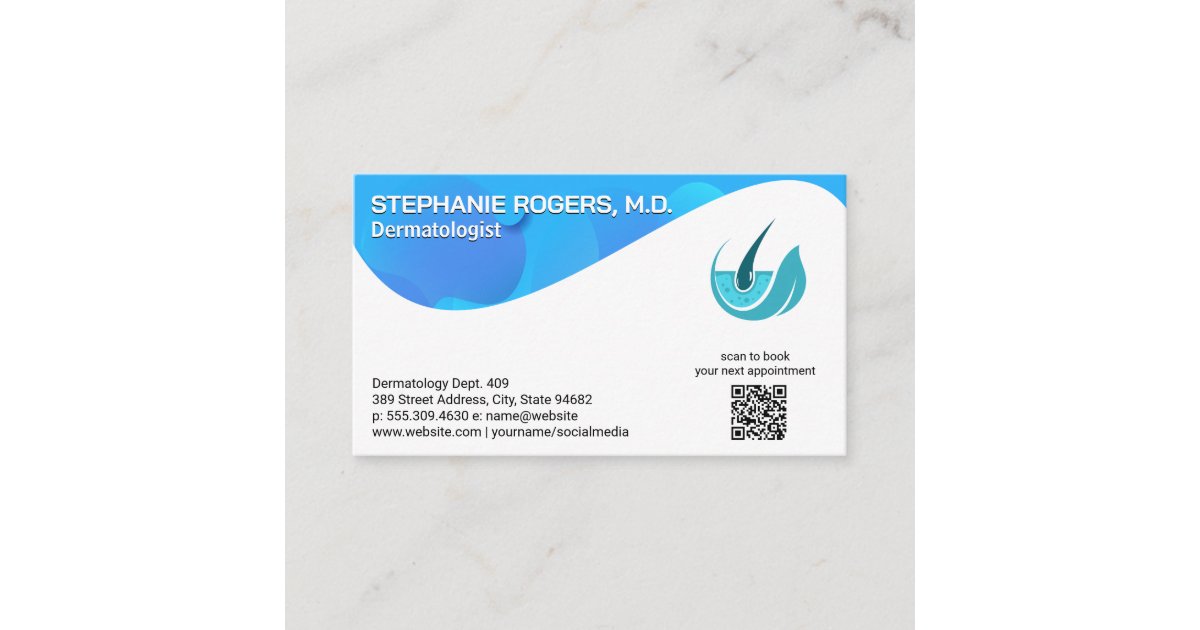 Dermatology Logo | QR Code Custom Business Card | Zazzle