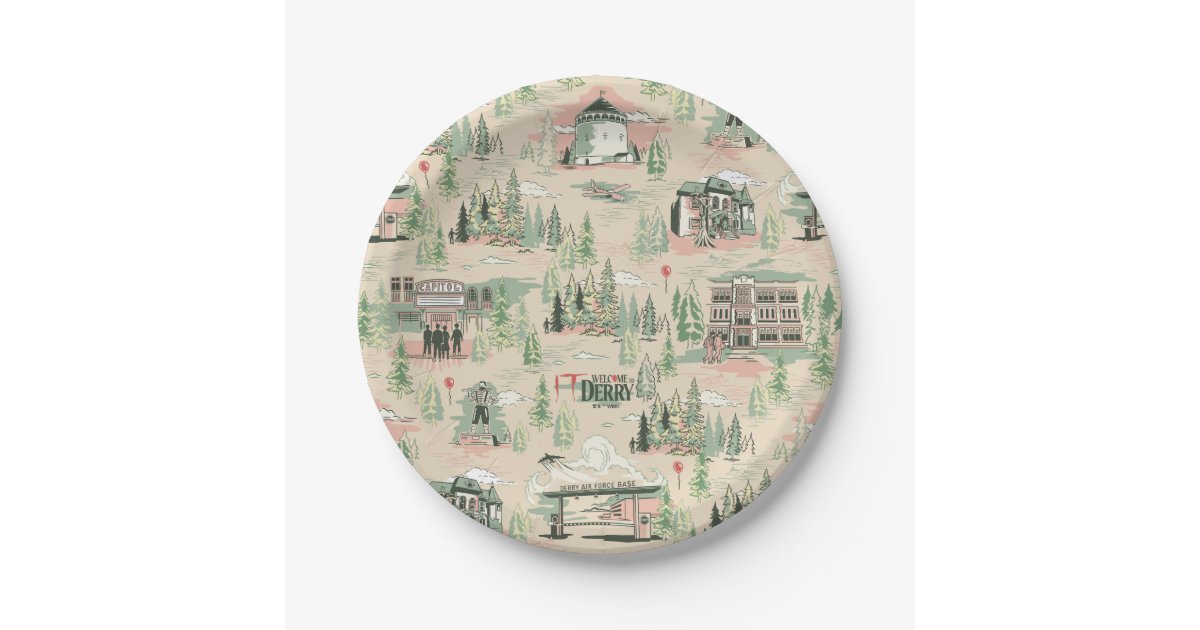 Derry Locations Pattern Paper Plates | Zazzle