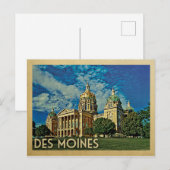 Des Moines Iowa Vintage Travel Postcard | Zazzle