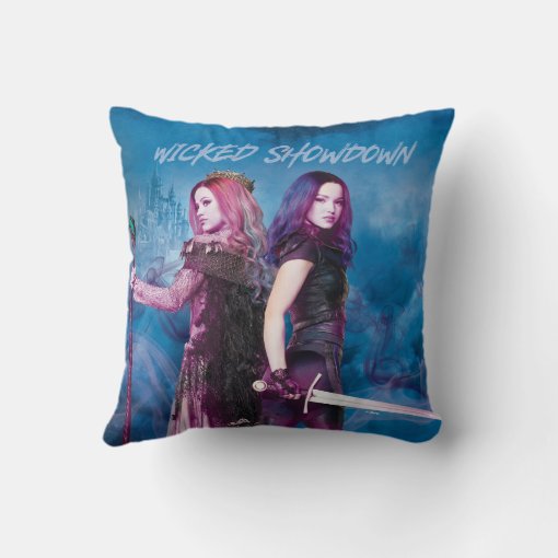 Descendants 3 | Mal & Audrey - Wicked Showdown Throw Pillow | Zazzle