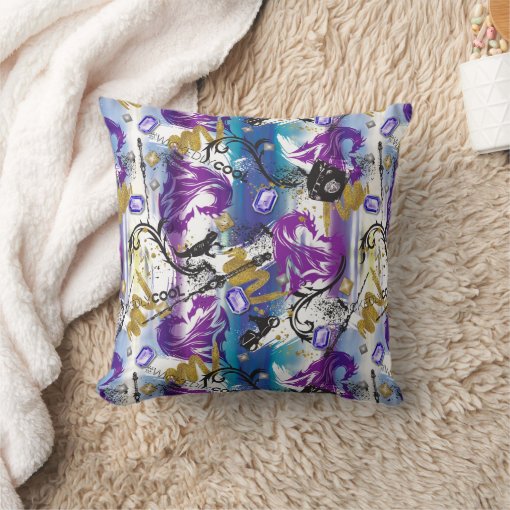 Descendants | Mal | Two-Headed Dragon Pattern Throw Pillow | Zazzle