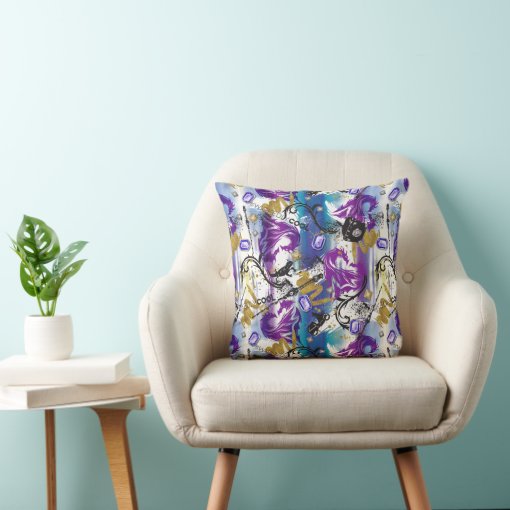 Descendants | Mal | Two-Headed Dragon Pattern Throw Pillow | Zazzle