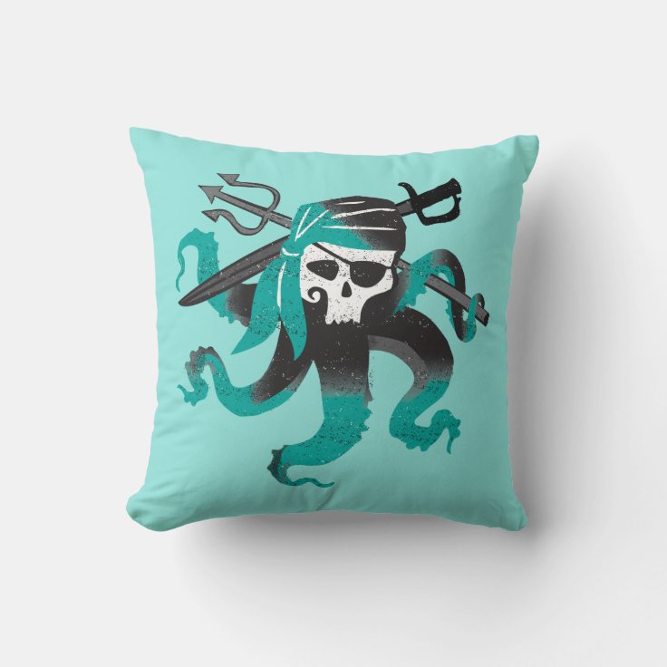 Descendants | Uma | Pirate Skull Logo Throw Pillow | Zazzle